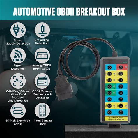 Obd2 Breakout Box Powerful Obdii Protocol Detector Communication Power Ground
