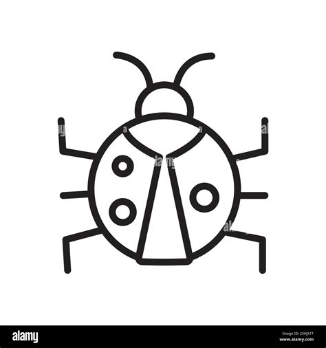 Bug Icon Black Line Art Vector In Black And White Outline Set Collection Sign Stock Vector Image