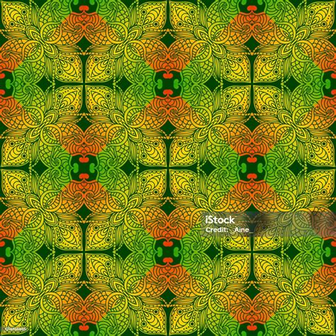 추상 꽃 낙서 원활한 패턴 판타지 인도 타일 배경입니다 꽃 잎 모자이크 포장지 벡터 그림입니다 검은색에 대한 스톡 벡터 아트 및