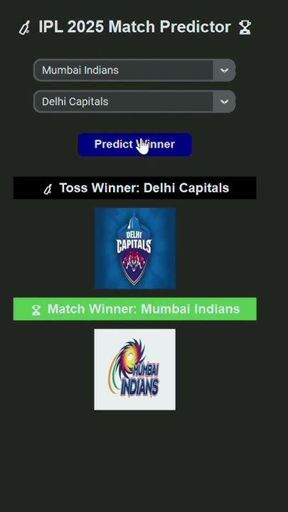 🚀ipl 2025 Match And Toss Winner Prediction Using Python Dc Vs Mi🏏🔥