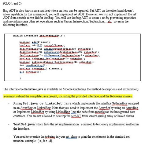 Solved CLO And Bag ADT Is Also Known As A Multiset Chegg