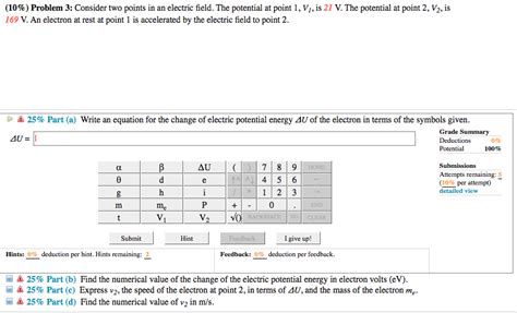 solved 10 problem 3 consider two points in an electric