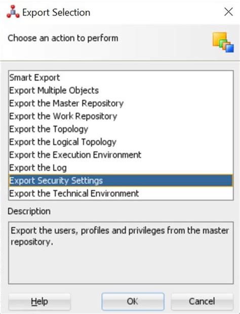Export Oracle Data Integrator Repository Content