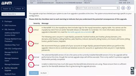 How To Upgrade MySQL MariaDB In WHM CPanel Server ServerOK