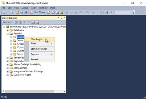 Create The Sql Server Login
