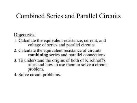 Resistance In Series And Parallel Circuits Ppt Circuit Diagram