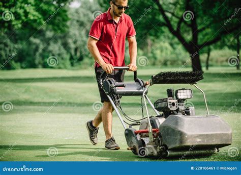 Golf Course Maintenance Equipment Greens Mower Stock Image Image Of