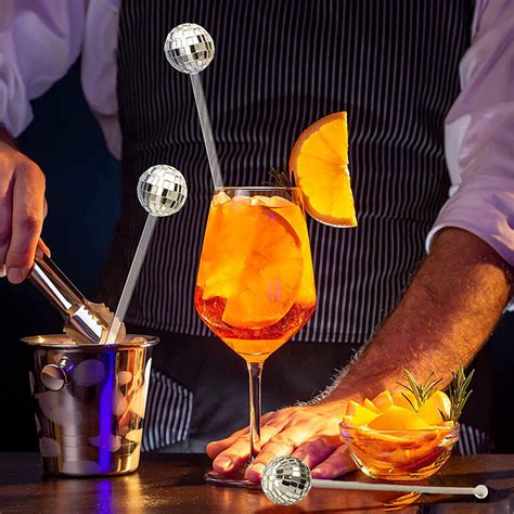 Badu Bg 1pc Бъркалки за диско топки Коктейлна напитка Бъркалка за кафе Пластмасови огледални