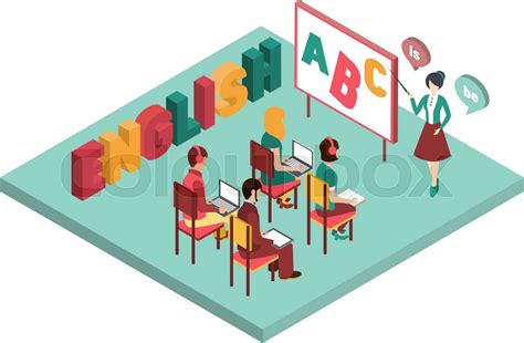 English Class Vector Illustration Stock Vector Colourbox