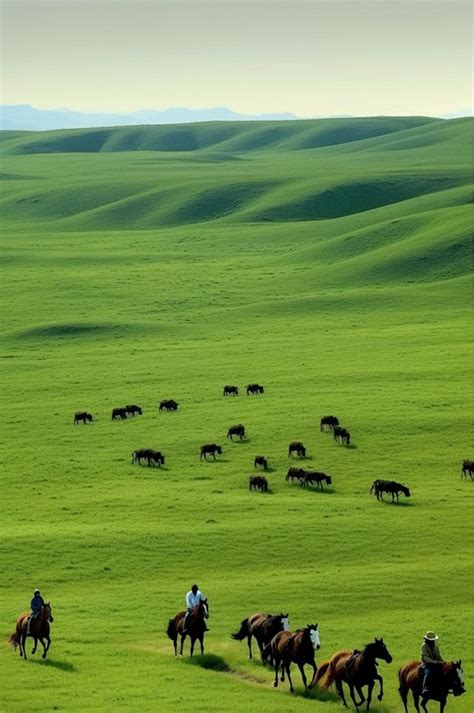Ai数字艺术内蒙古大草原骑马摄影图片