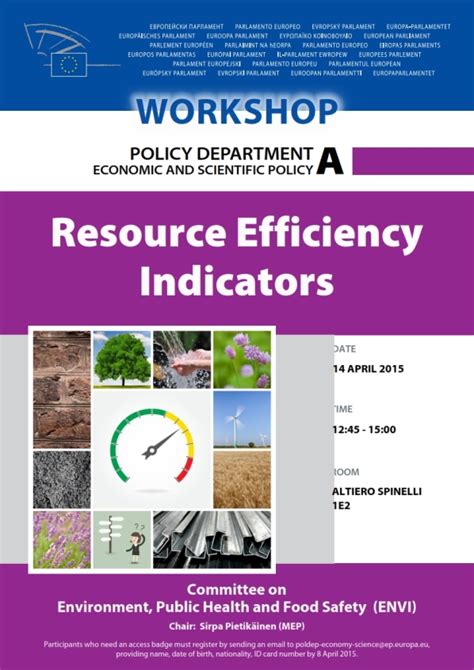 Resource Efficiency Indicators Workshops Events Envi 8th