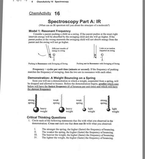 Solved Chemactivity 16 Spectroscopy Part A Ir What Can An