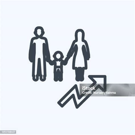 아이콘 인구 증가 커뮤니티 기호에 적합합니다 선 스타일 편집 가능한 간단한 디자인 디자인 템플릿 벡터 간단한 기호 그림 개발에