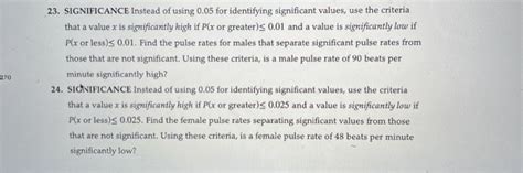 Solved PULSE RATES In Exercises 13 24 Use The Data In Chegg Com