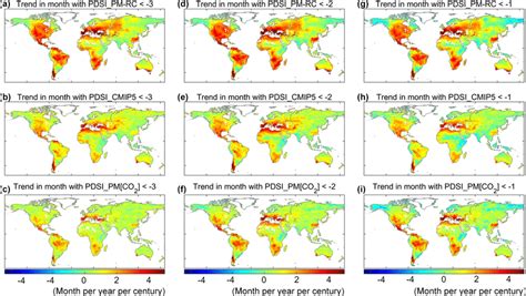 Global Spatial Pattern Of Drought Trends A C Spatial Distribution Of Download Scientific