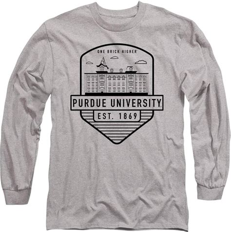 Purdue University Official Badge Unisex Adult Long Sleeve T