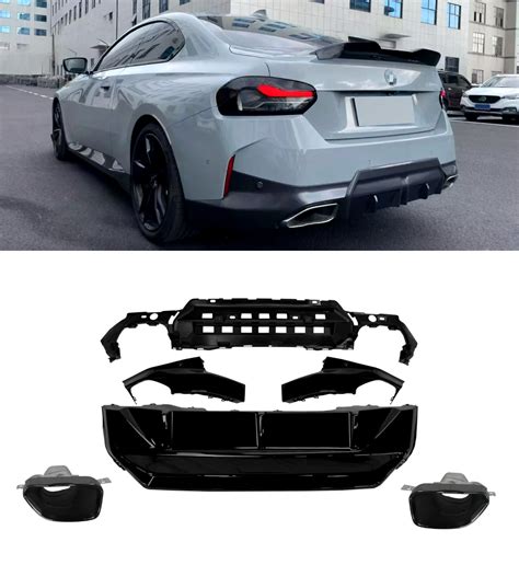 Bodykit Splitter Diffuser Spoiler M Performance Black For Bmw 2 Series
