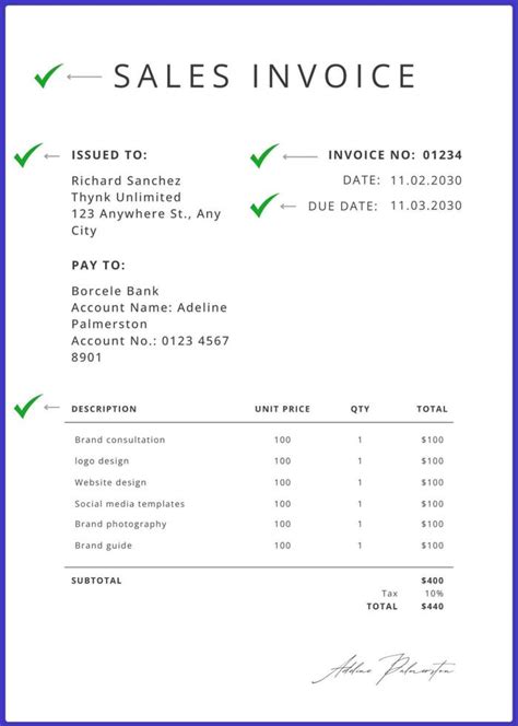 How To Create A Sales Invoice Template A Step By Step Guide