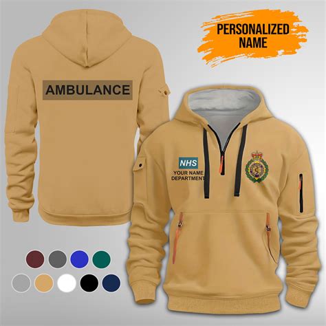 Personalized Name Nhs Ambulance 3d Service Quarter Zip Hoodie Fy59