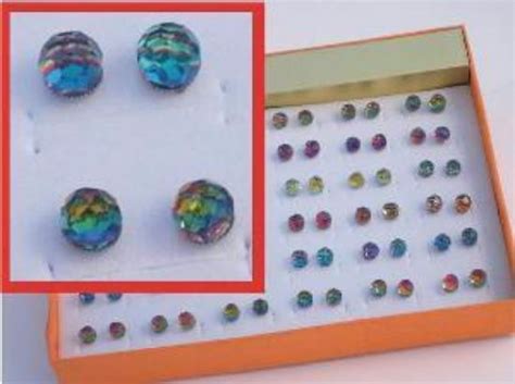 Creative Max Box Of 36 Pairs Of Multi Facet Crystal