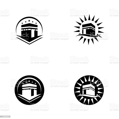 메카 사우디 아라비아에서 Hajj Mabroor에 대한 카바 벡터 평균 이드 아다 무바라크 하늘과 구름에 이슬람 배경 하지 의식 Eid Al Adha에 대한 스톡 벡터 아트