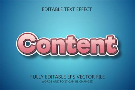 Premium Vector Content 3d Editable Text Style Effect