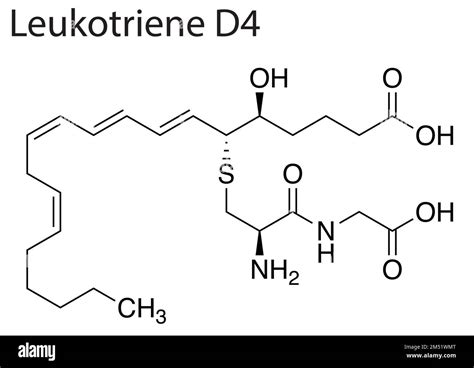 A Chemical Formula Structure Of Leukotriene D4 On White Background