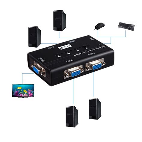 4 Port Smart Kvm Switch Manual Key Press Vga Usb R Vicedeal