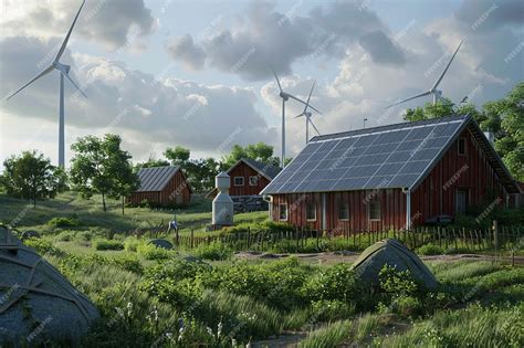 Premium Photo Renewable Energy Microgrids Powering Rural Communi