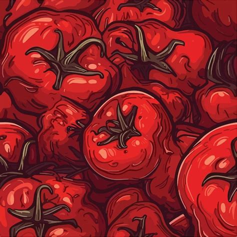 Premium Vector Seamless Colorful Tomato Pattern