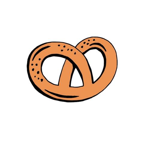 Bosquejo Lineal De Pretzel Aislado Sobre Fondo Blanco Vector Premium