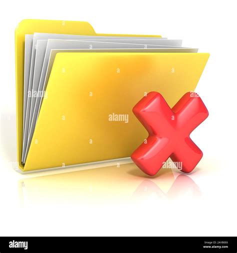 Negative Red Check Mark Folder Icon D Stock Photo Alamy