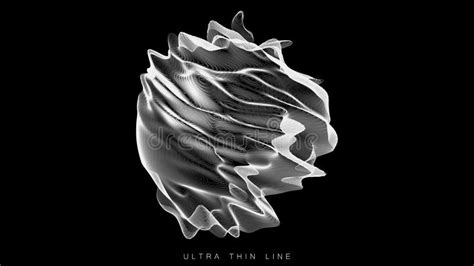 Distorted Line Spheres Vector Thin Line Glitch Geometry Stock Vector Illustration Of Sound