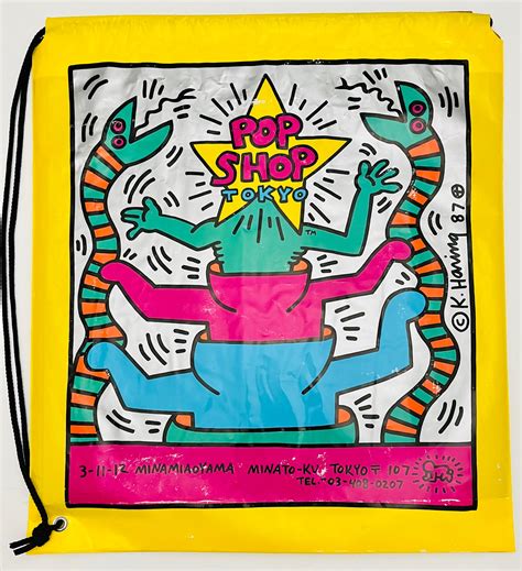 Keith Haring Original 1980s Keith Haring Pop Shop Tokyo Bag Keith