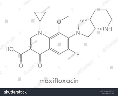 Moxifloxacin Structure Fluoroquinolone Antibiotic Drug Molecule Stock Vector Royalty Free