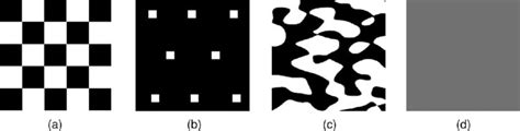 4 Commonly Used Artificial Patterns A Checkerboard 50 Black And Download Scientific
