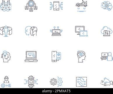 Geek Nerds Outline Icons Collection Geeks Nerds Hackers Gamers Techies Programmers