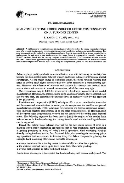 Pdf Real Time Cutting Force Induced Error Compensation On A Turning Center Dokumentips