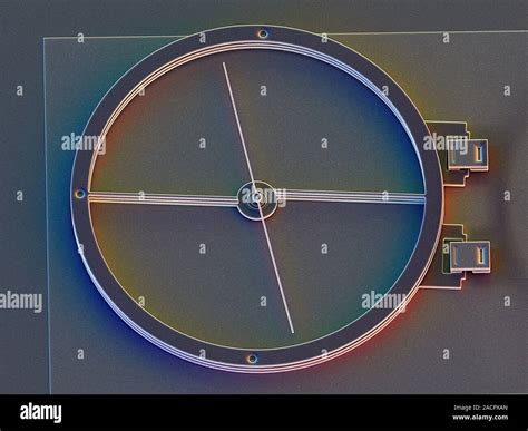 Mems Electroscope Coloured Scanning Electron Micrograph Of An