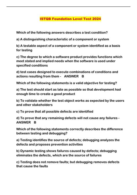 Istqb Foundation Level Test 2024 Istqb Foundation Level Stuvia Us