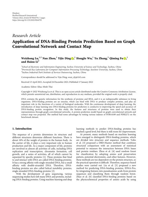 Pdf Application Of Dna Binding Protein Prediction Based On Graph