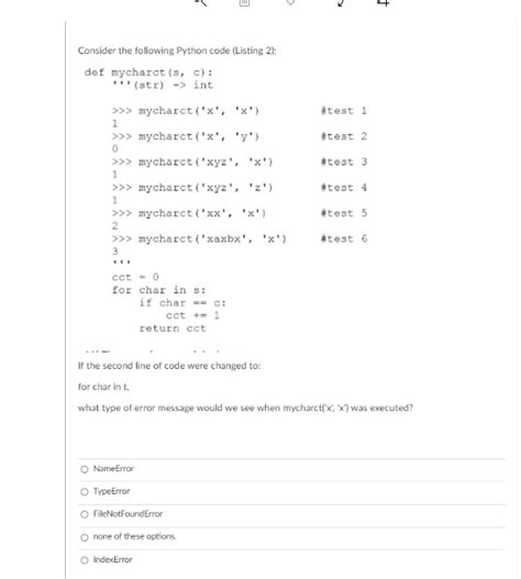 Solved 4 Consider The Following Python Code Listing 2