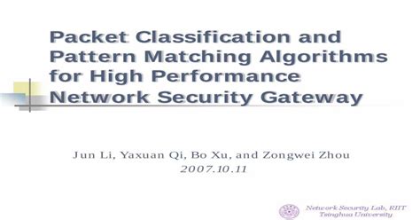 Pdf Packet Classification And Pattern Matching Algorithms For High