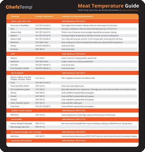 Magnetic Meat Temperature Guide Chefstemp