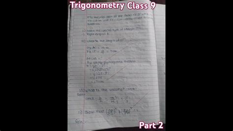 Class 9 Trigonometry Solution Sub C0mpulsory Math Youtube