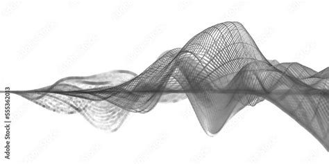 Illustration Of Abstract Wireframe Sound Waves Visualization Of Frequency Signals Audio