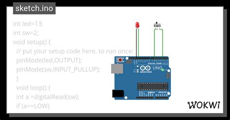 Switch Input Led Blink Wokwi ESP32 STM32 Arduino Simulator