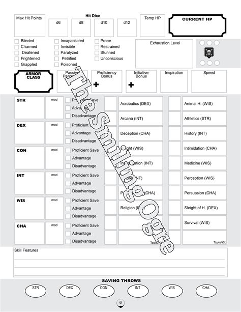 Monk Class Specific Character Record Sheets Pgf Digital Download