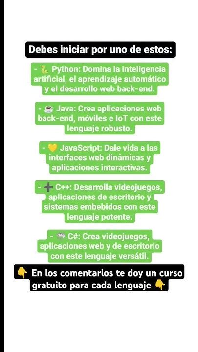 Si Quieres Iniciar En Programación Escoge Un Lenguaje 🫂 Programacion