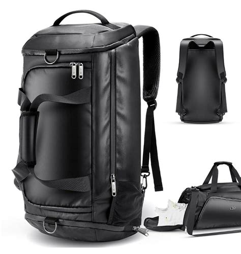 Lokass 남성여성용 체육관 가방 신발 수납 공간이 있는 더플 스포츠 가방 올 블랙 모던 커스텀 티몬